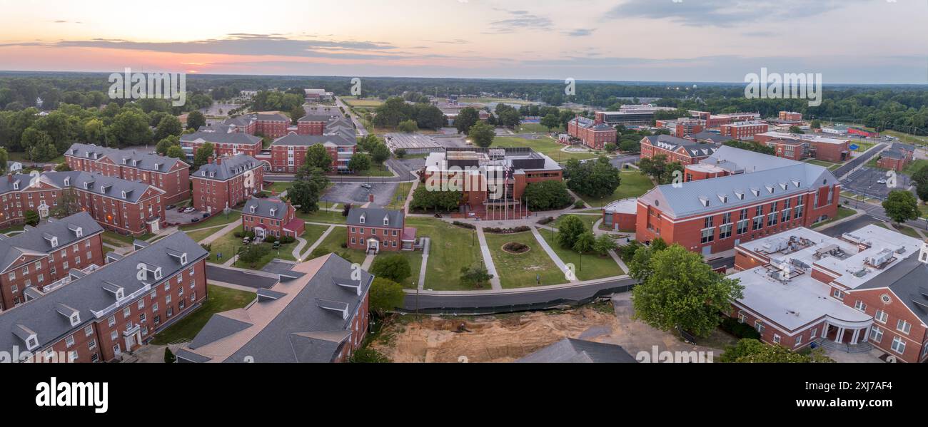 Aerial view of Virginia State University in Petersburg, Virginia Hall ...