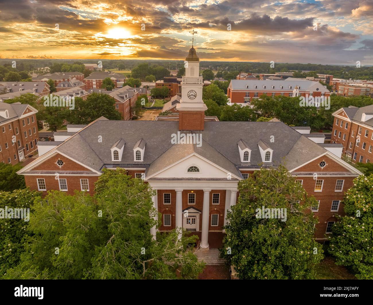 Aerial view of Virginia State University in Petersburg, Virginia Hall ...
