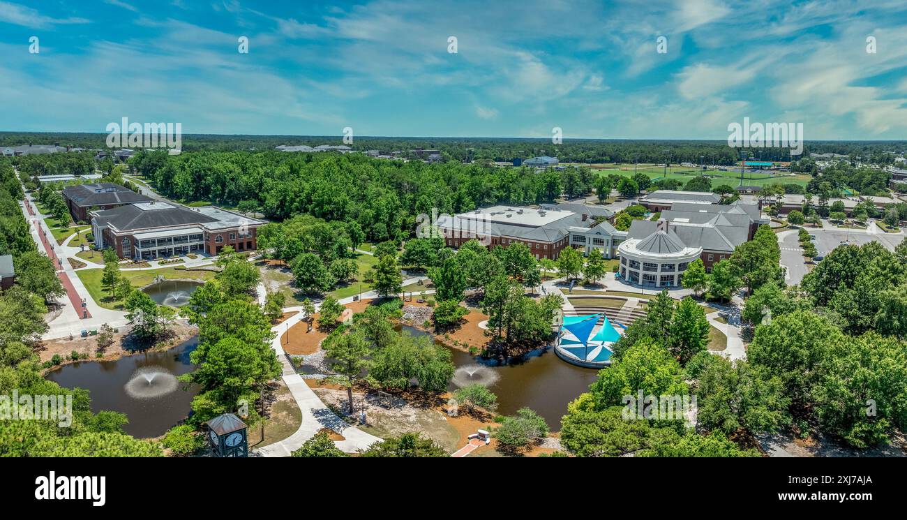 Aerial view of University of North Carolina at Wilmington Leutze Hall ...