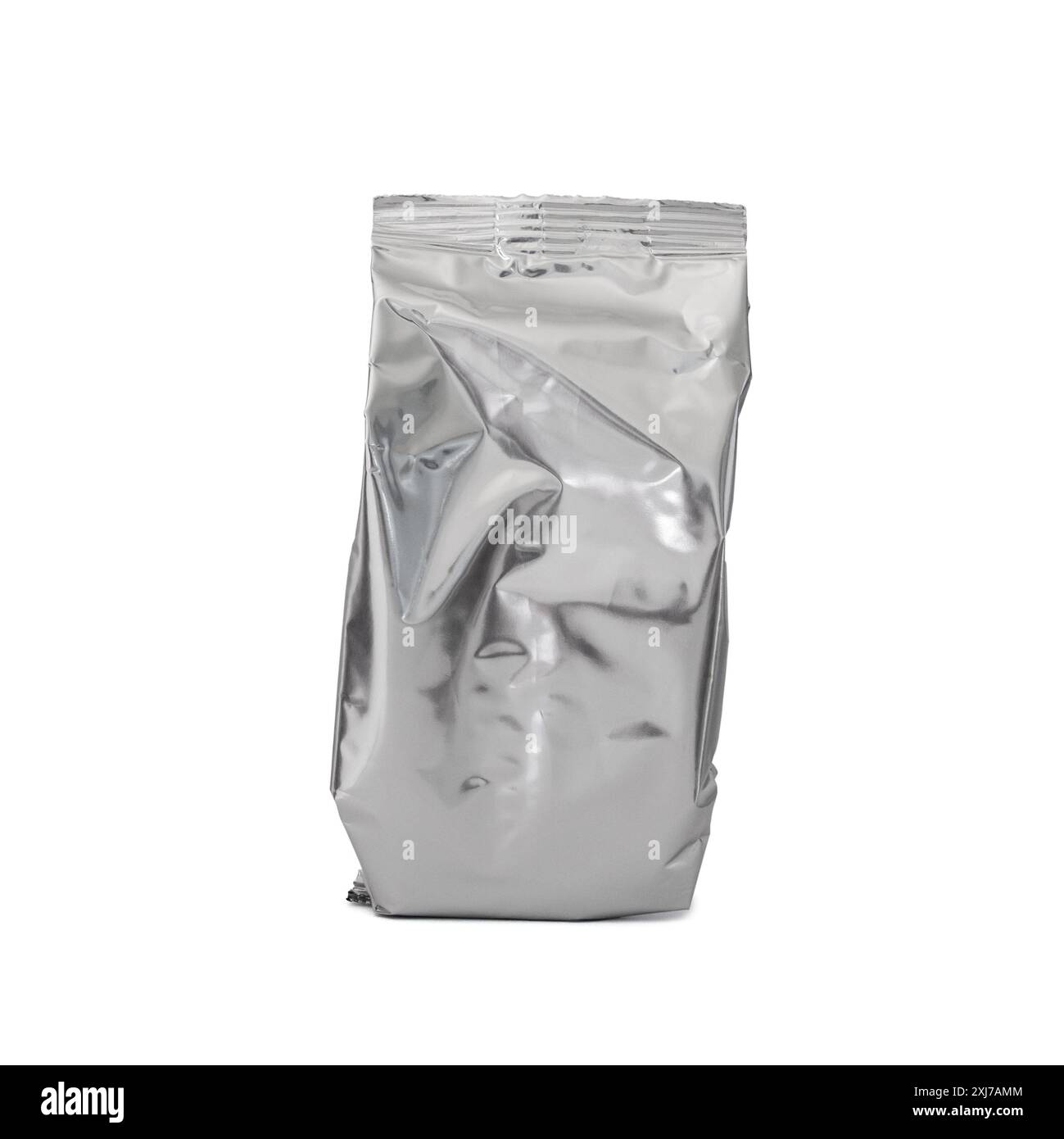 blank foil Aluminium bag for baby milk powder, tea or coffee isolated ...