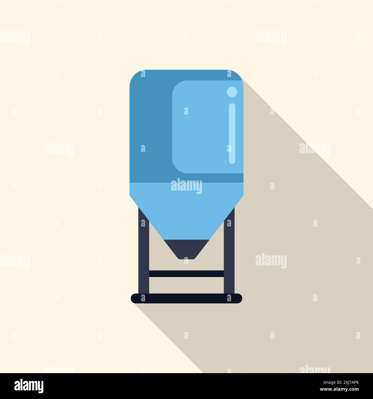 Illustration featuring a large blue metal industrial storage tank ...