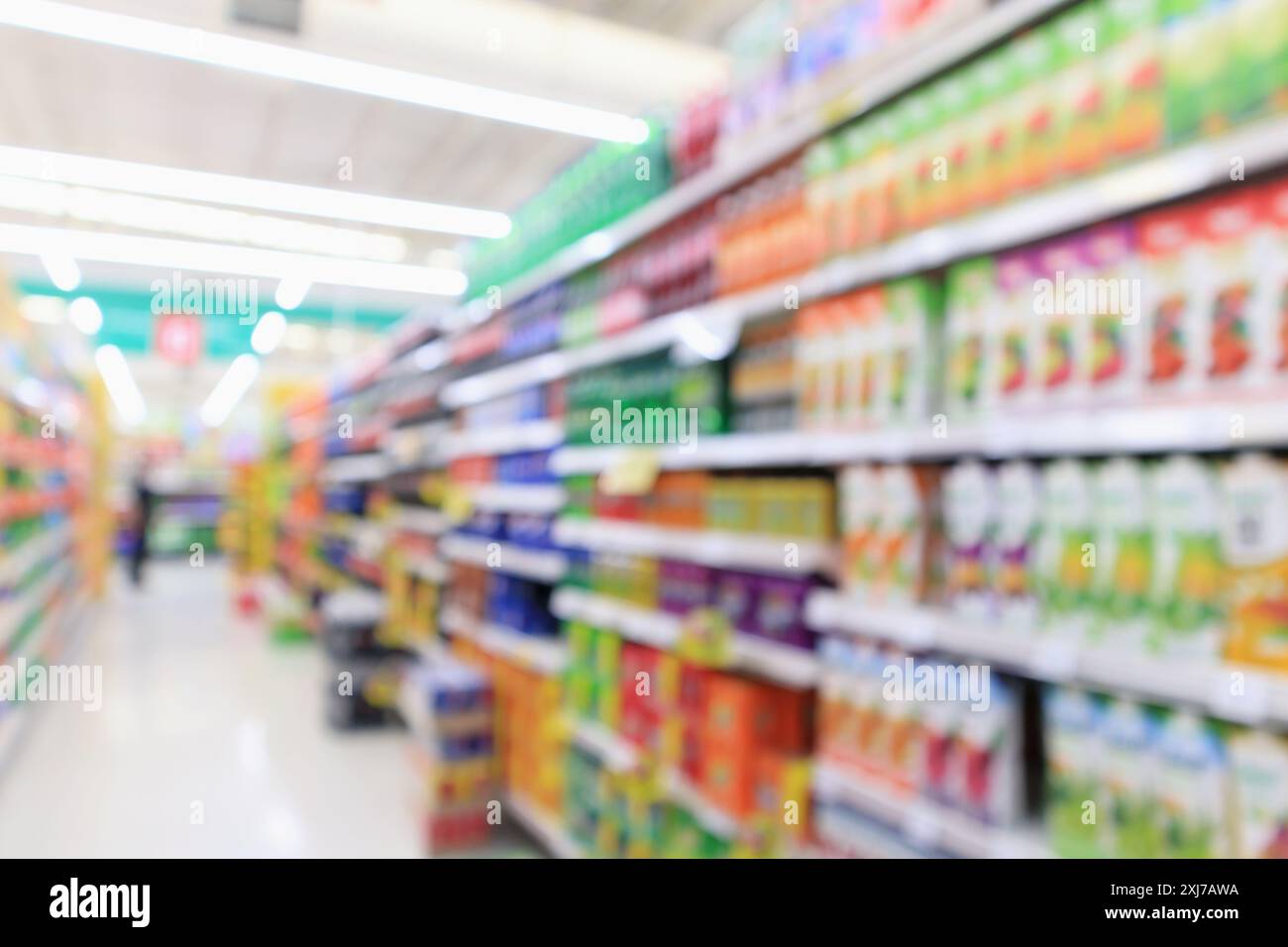 Abstract blur supermarket aisle background Stock Photo - Alamy