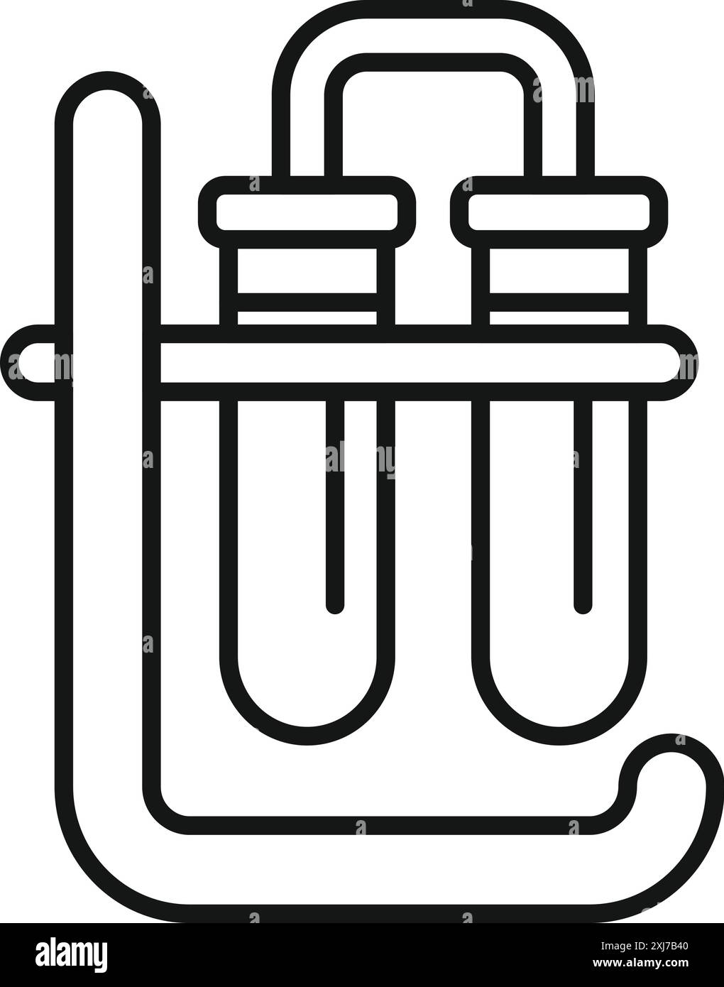 Laboratory equipment icon depicting test tubes being held by a support ...