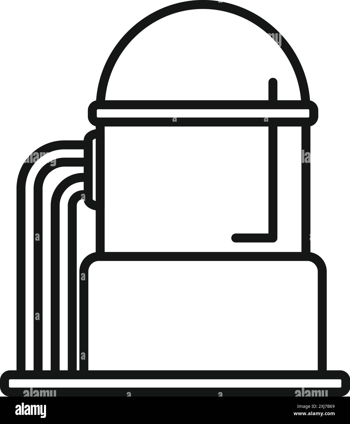 Water flowing through pipes into large metal water tower Stock Vector ...