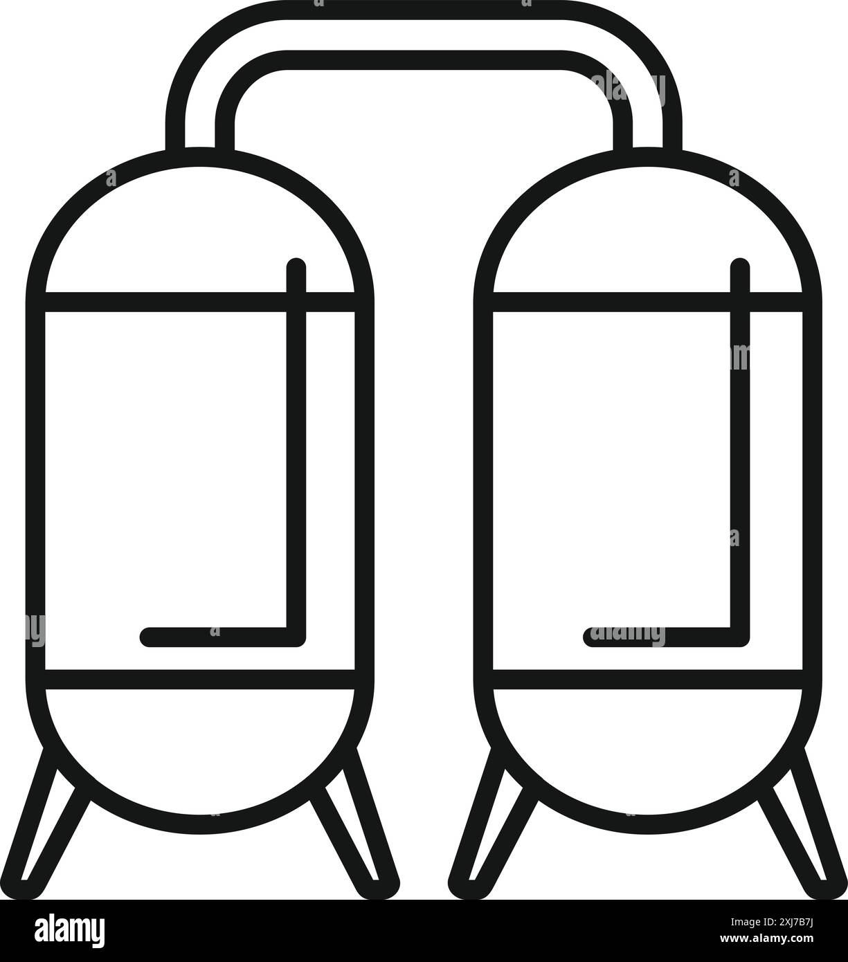 This icon represents an industrial equipment processing water ...