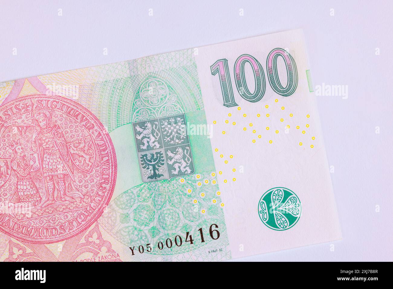 CZK Banknotes issued by Ceska Narodni Bank in denomination of 100 ...