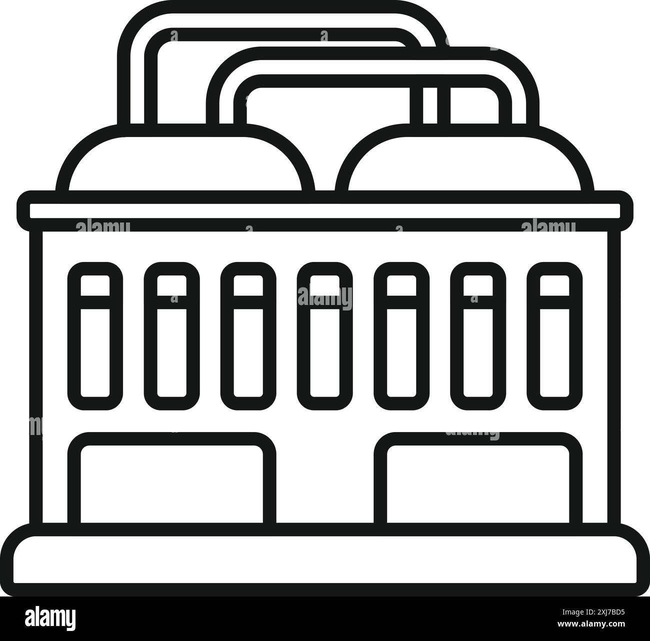 Simple line art icon of a factory processing oil and gas Stock Vector ...