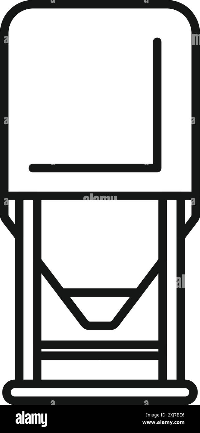Line drawing of a grain silo storing harvested crops on a farm Stock ...