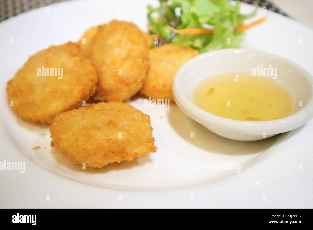 Tod Mun Goong, fried shrimp pancake Thai food Stock Photo - Alamy