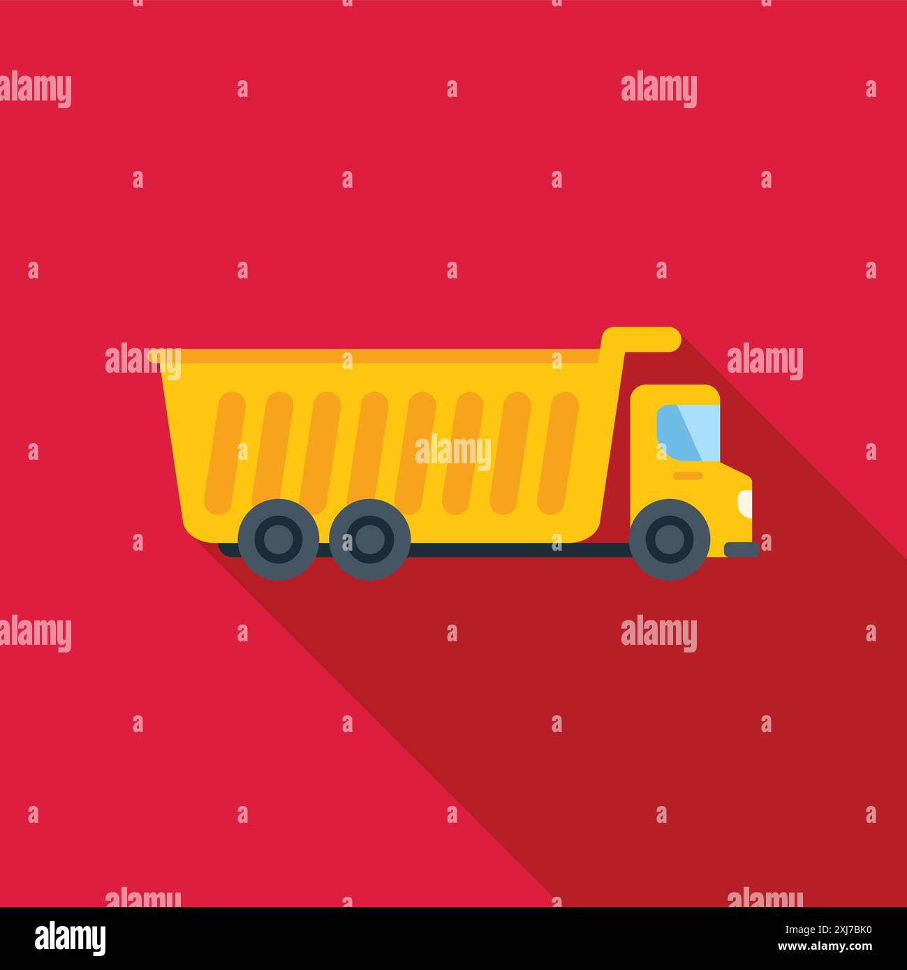 Yellow dump truck transporting building materials for construction ...