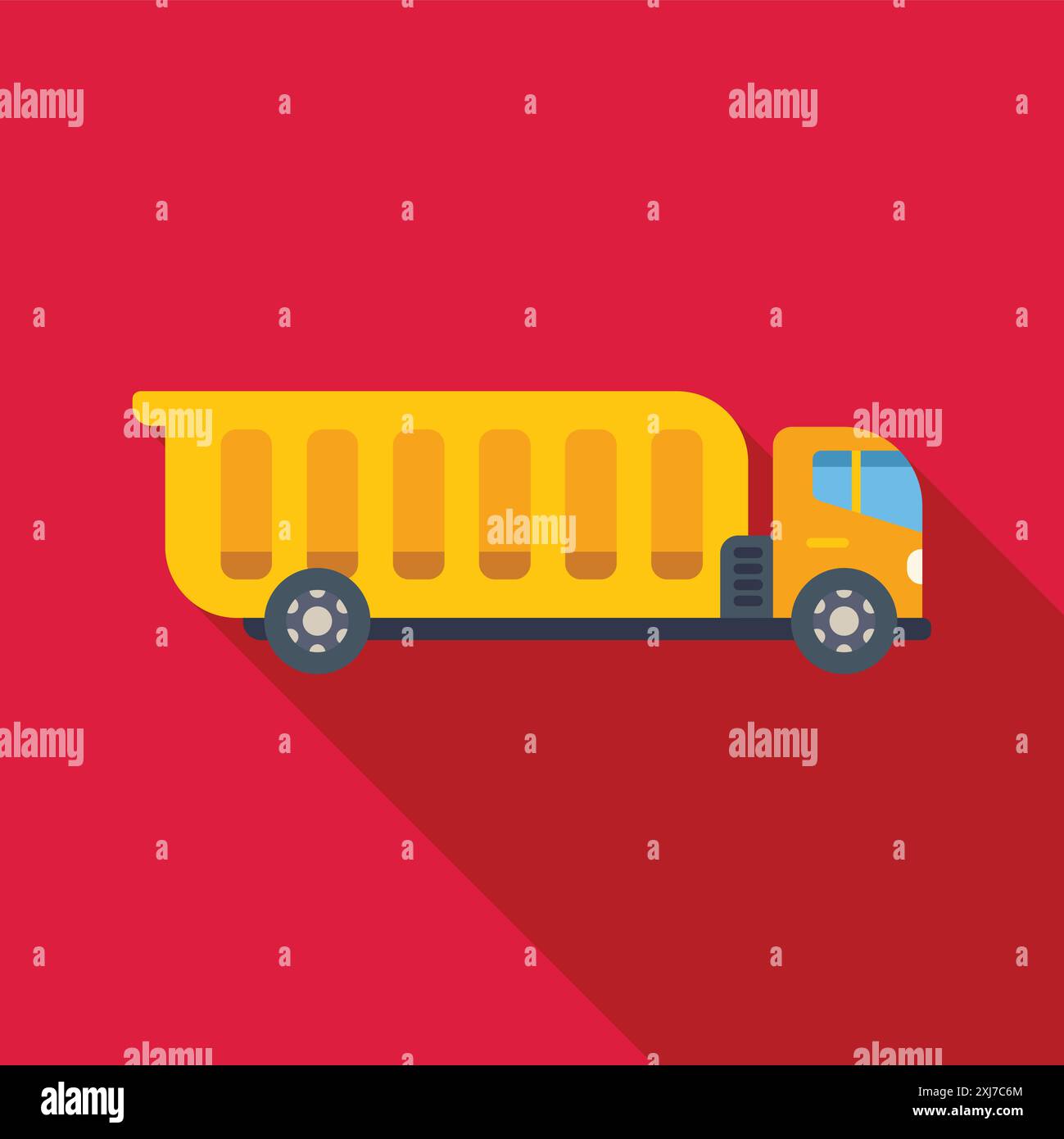 Yellow tipper truck transporting building materials, symbolizing ...