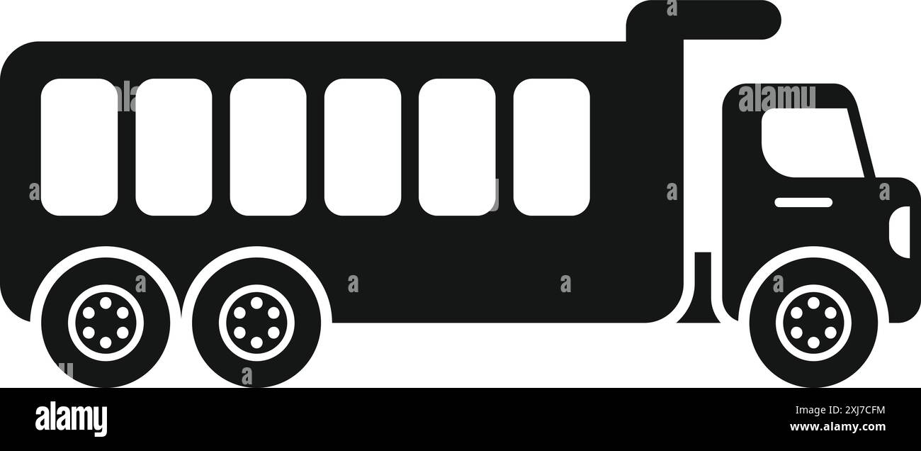 Simple icon of a tipper lorry truck carrying building materials Stock ...