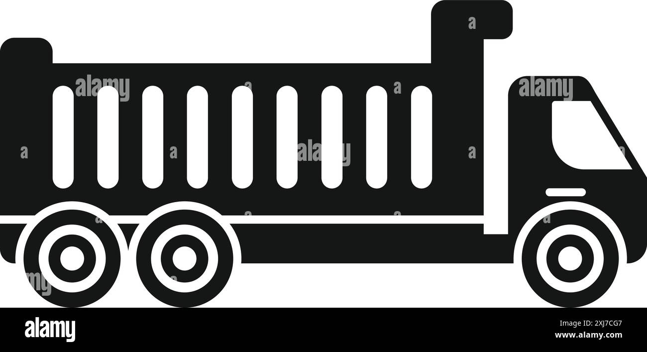 Black silhouette of a tipper truck transporting materials Stock Vector ...