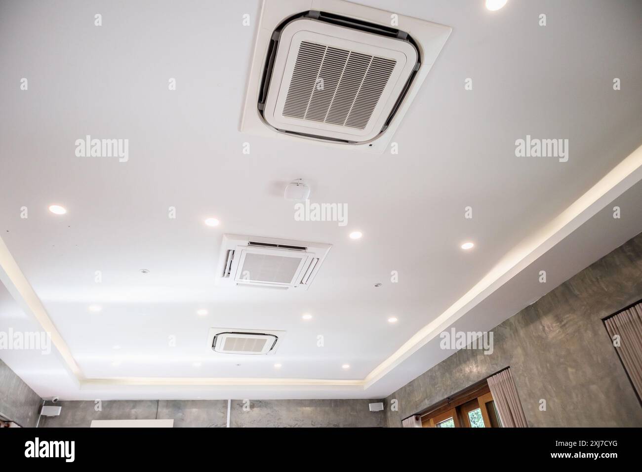 Modern ceiling mounted cassette type air conditioning system Stock ...