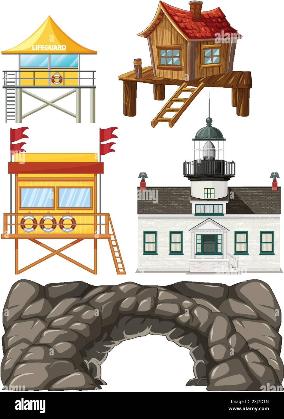 Coastal rock arch Stock Vector Images - Alamy