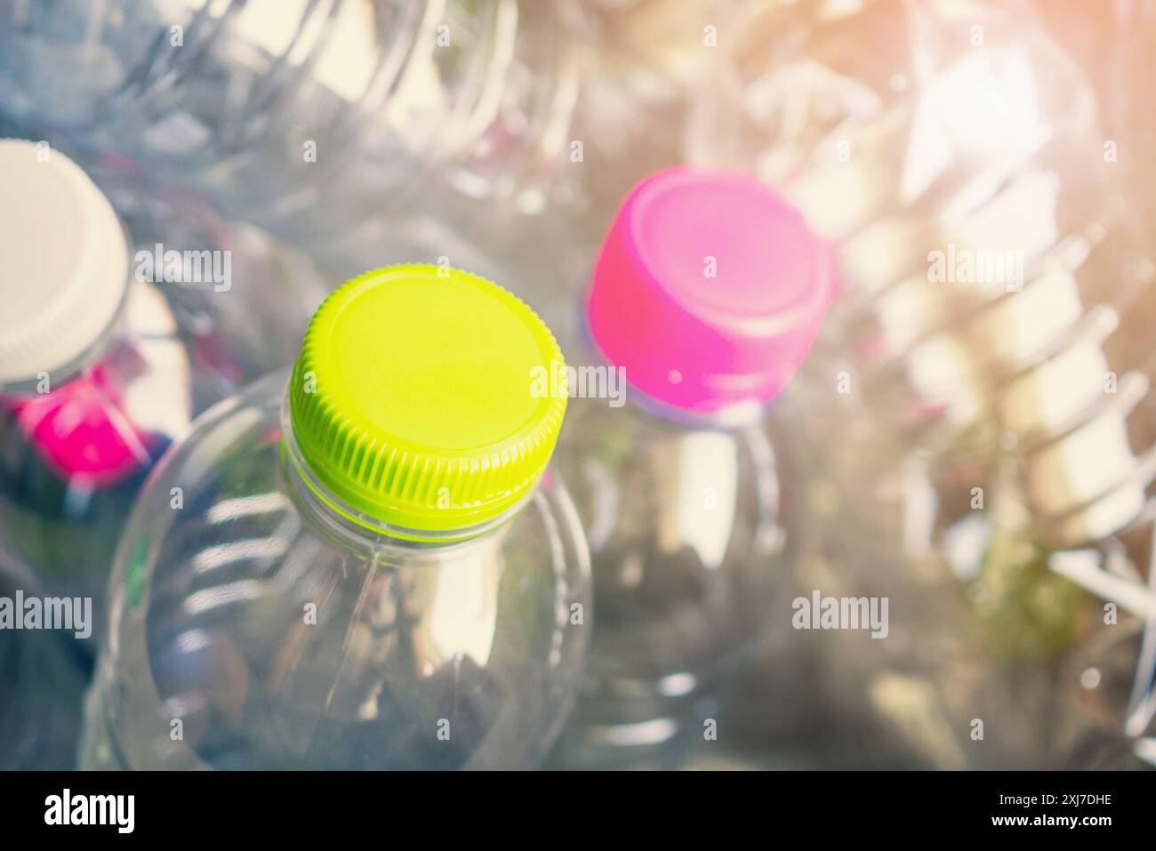 plastic bottles recycling background concept Stock Photo - Alamy