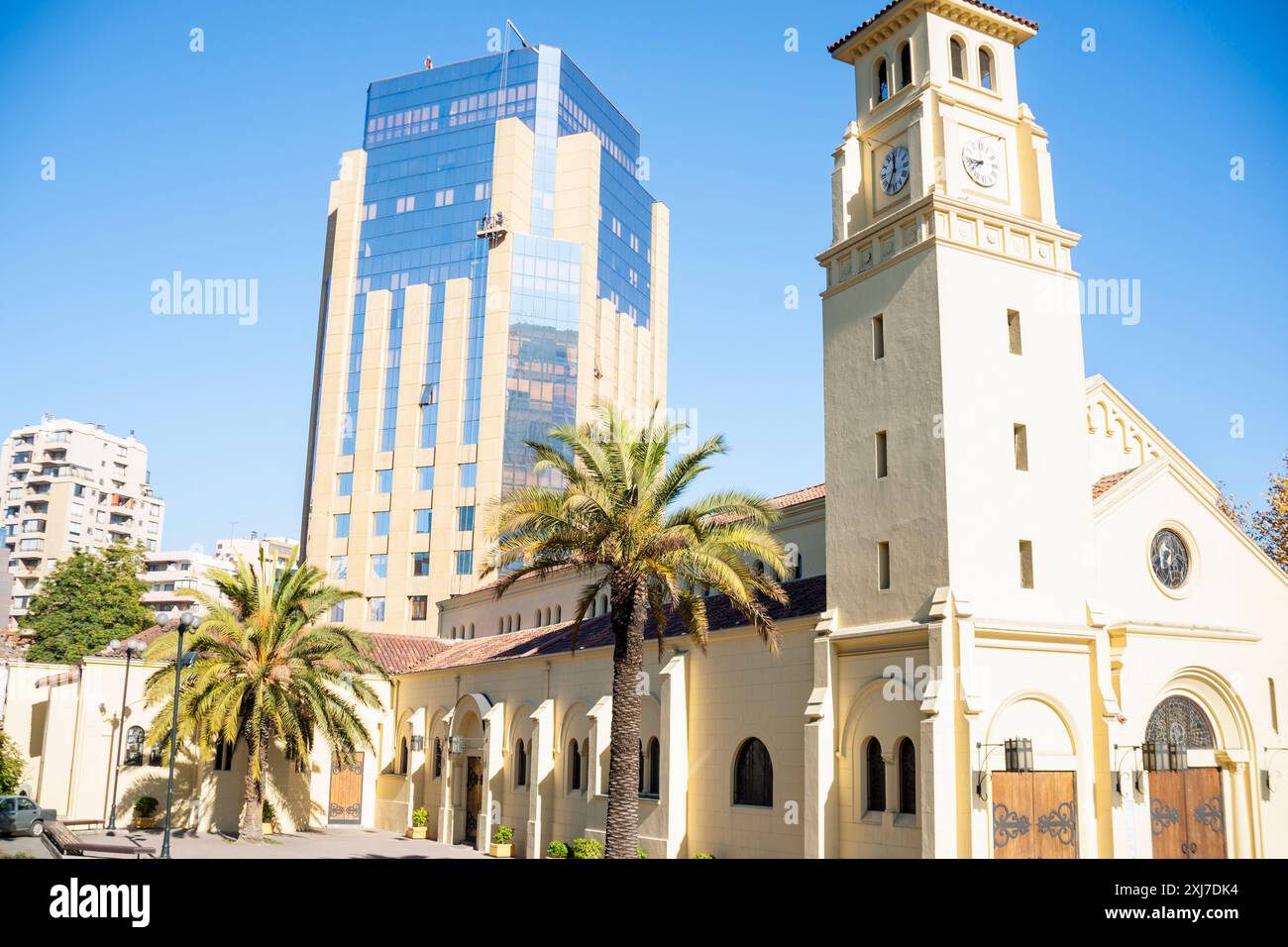 Santiago Chile - June 24 2012; Contrasting architecture of Catholic ...