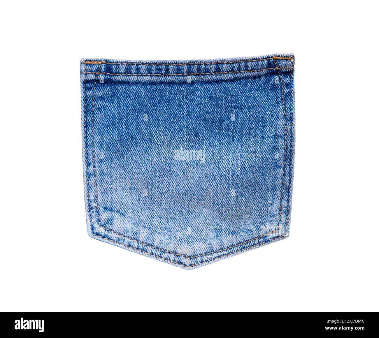 Blue denim jeans back pocket isolated on white background Stock Photo ...