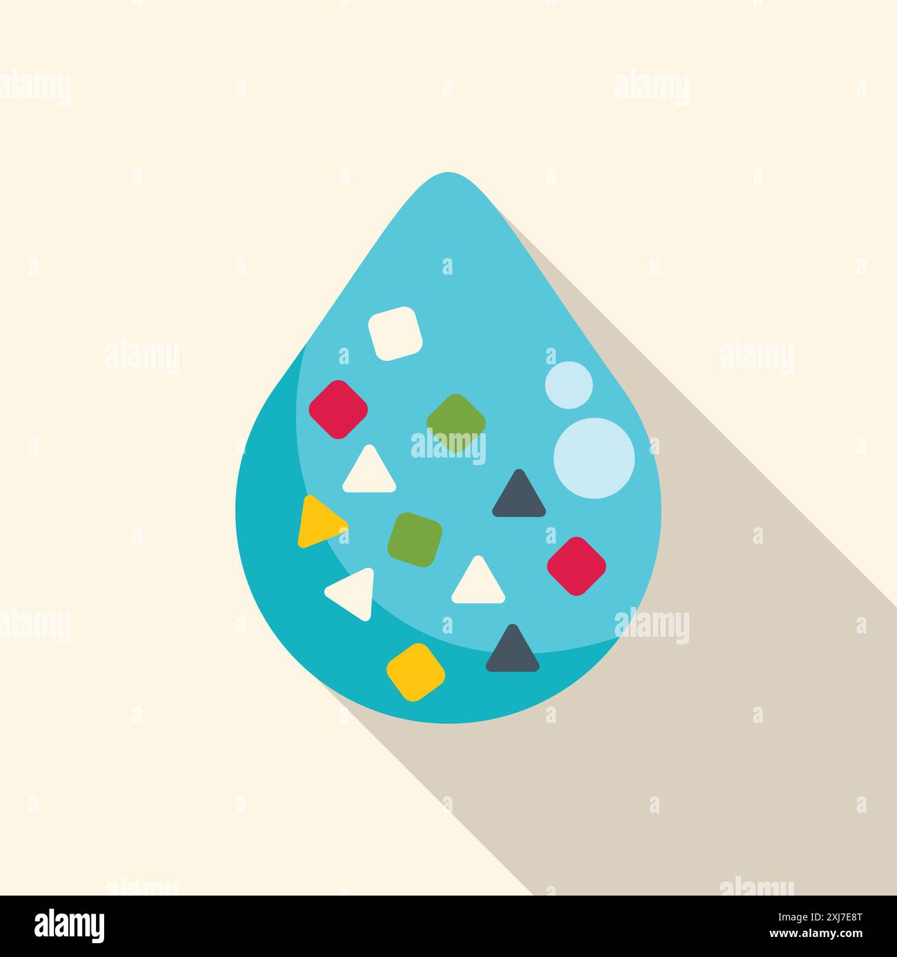 Water Drop Containing Colorful Geometric Shapes Representing