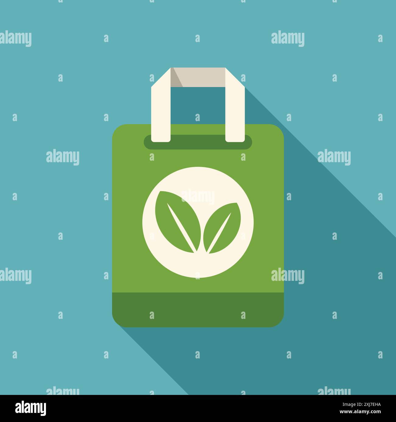 Green shopping bag with leaf symbol representing eco friendly consumer ...