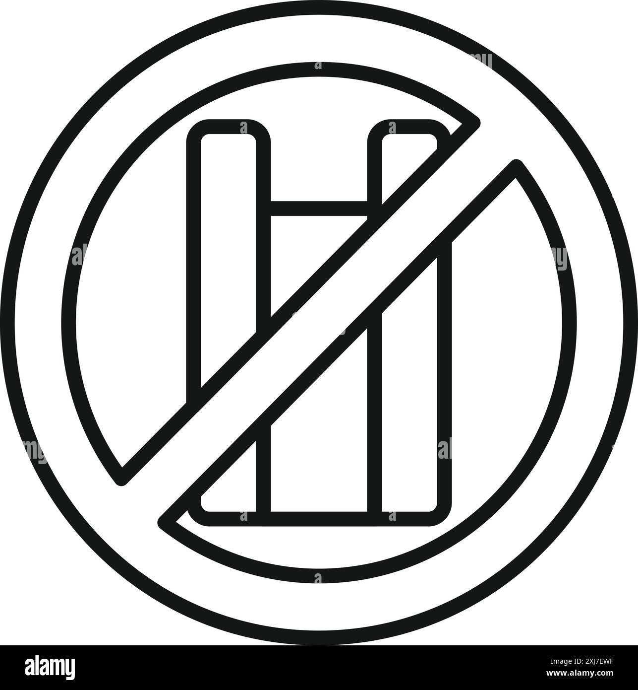 Stop plastic bag pollution icon, ban single use plastic packaging sign ...