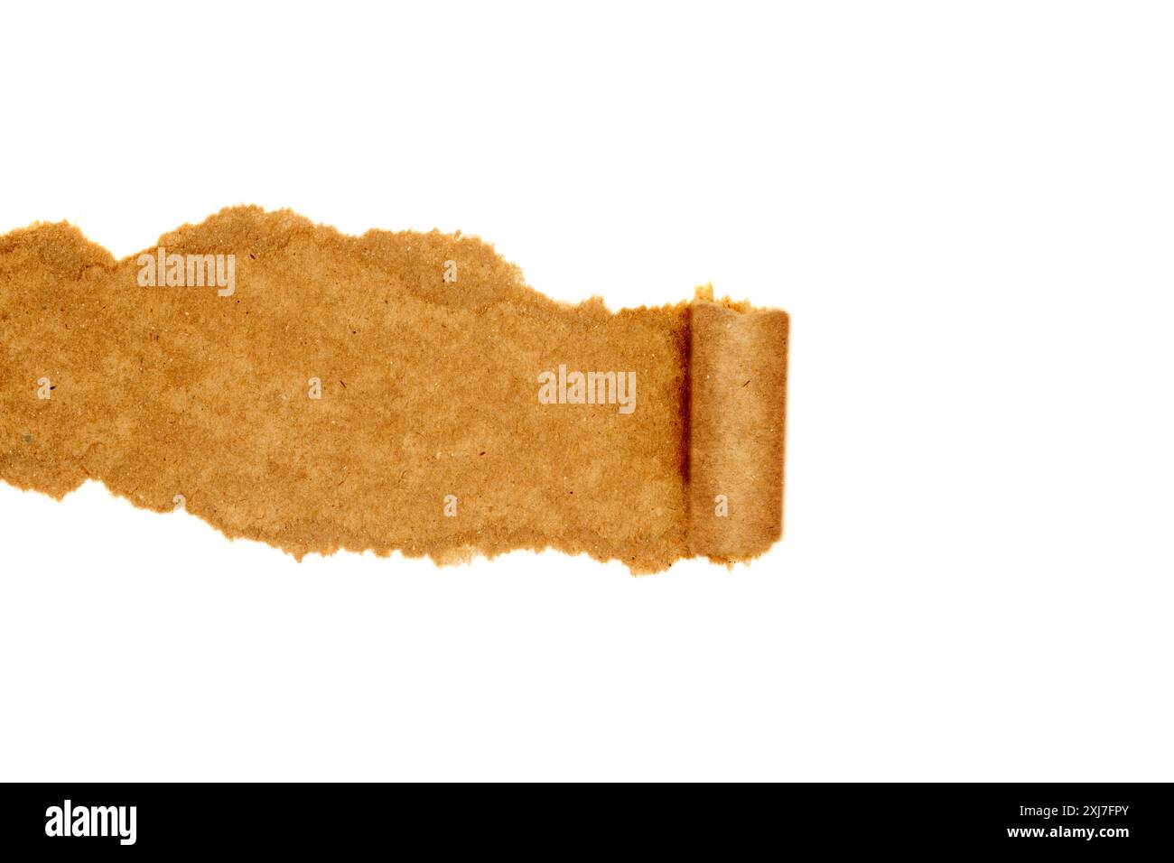 A torn piece of paper with a brown edge. The paper is torn in a way ...