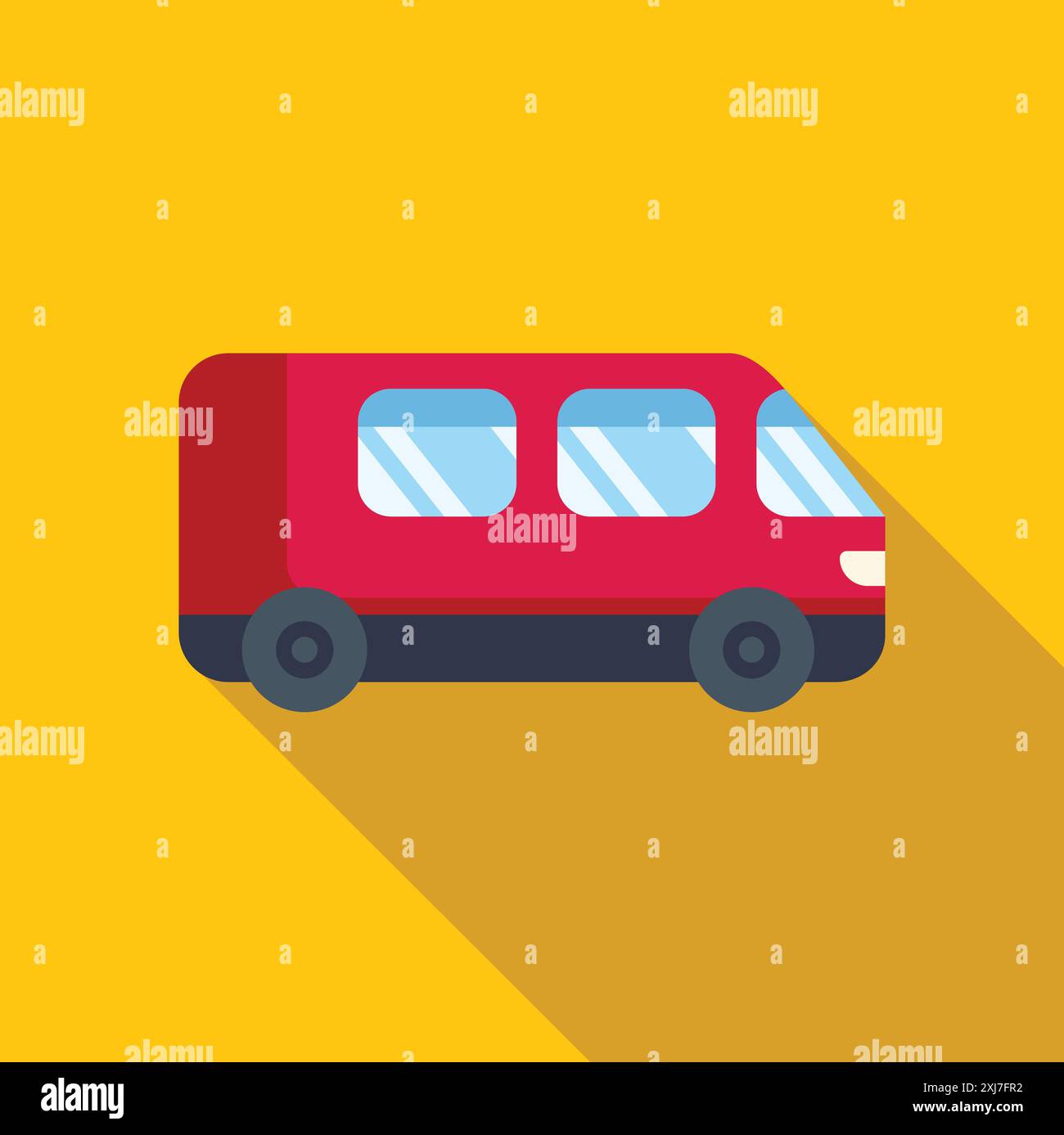 Coach bus standing on yellow background, transportation concept, flat ...