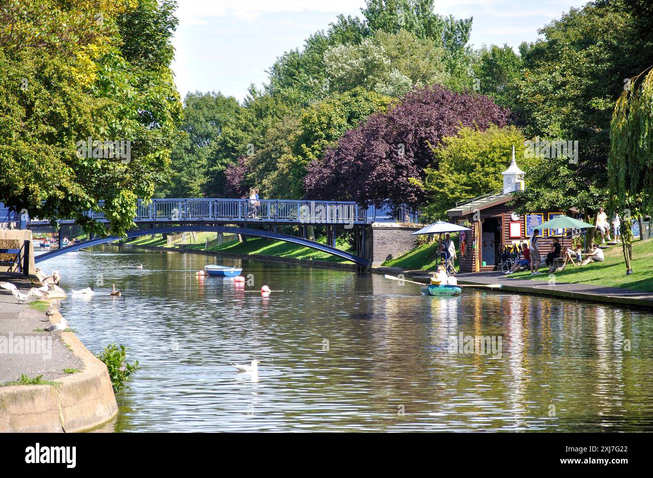 Boating on the Royal Military Canal, Hythe, Kent, England, United ...