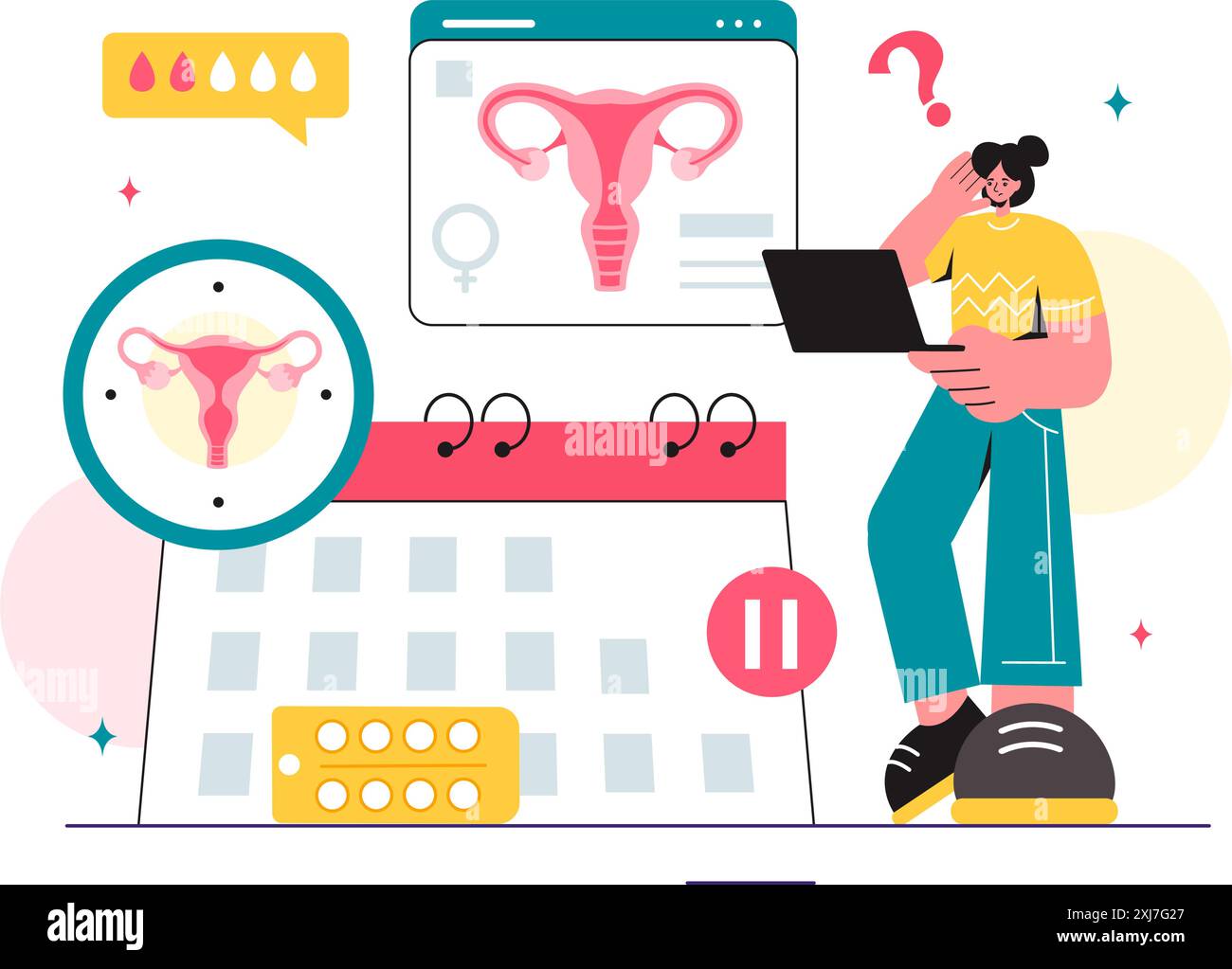 Hrt Or Hormone Replacement Therapy Acronym Vector Illustration With