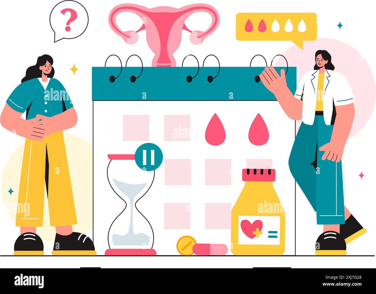 Hrt Or Hormone Replacement Therapy Acronym Vector Illustration With