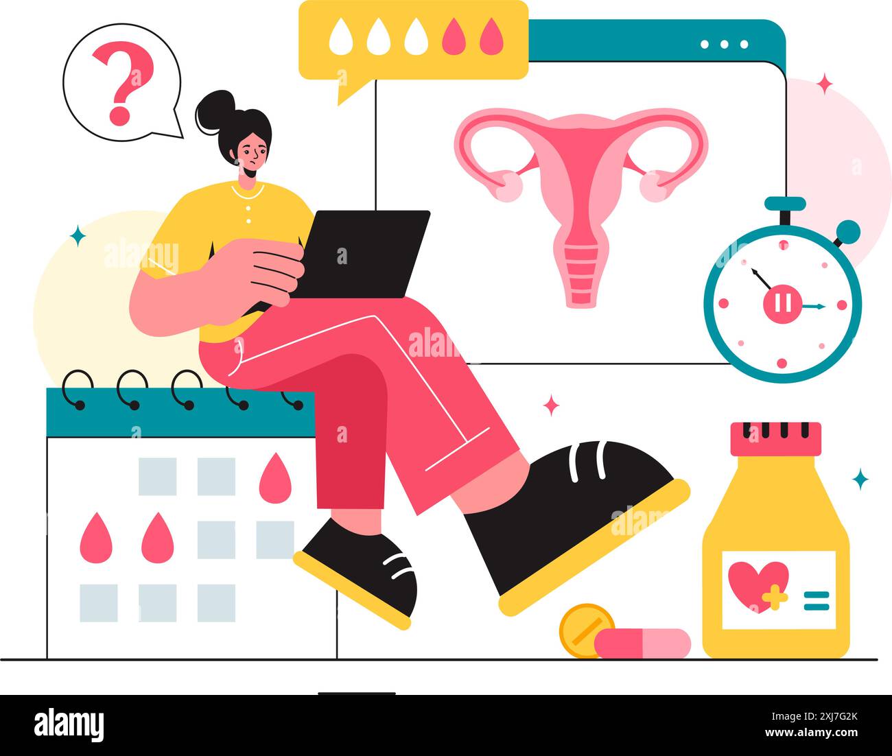 Hrt Or Hormone Replacement Therapy Acronym Vector Illustration With