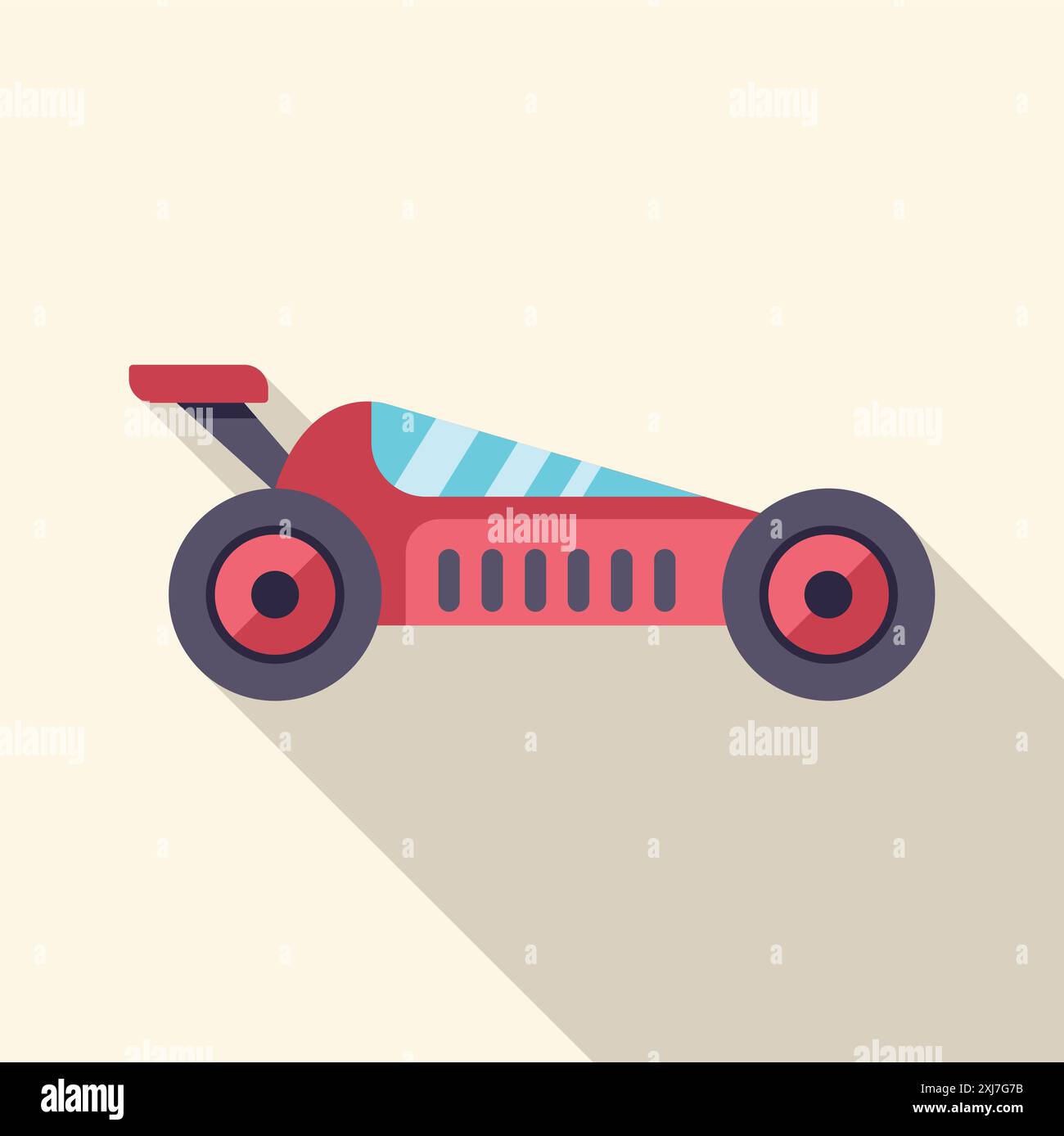 Red racing car speeding on a white background, flat design illustration ...