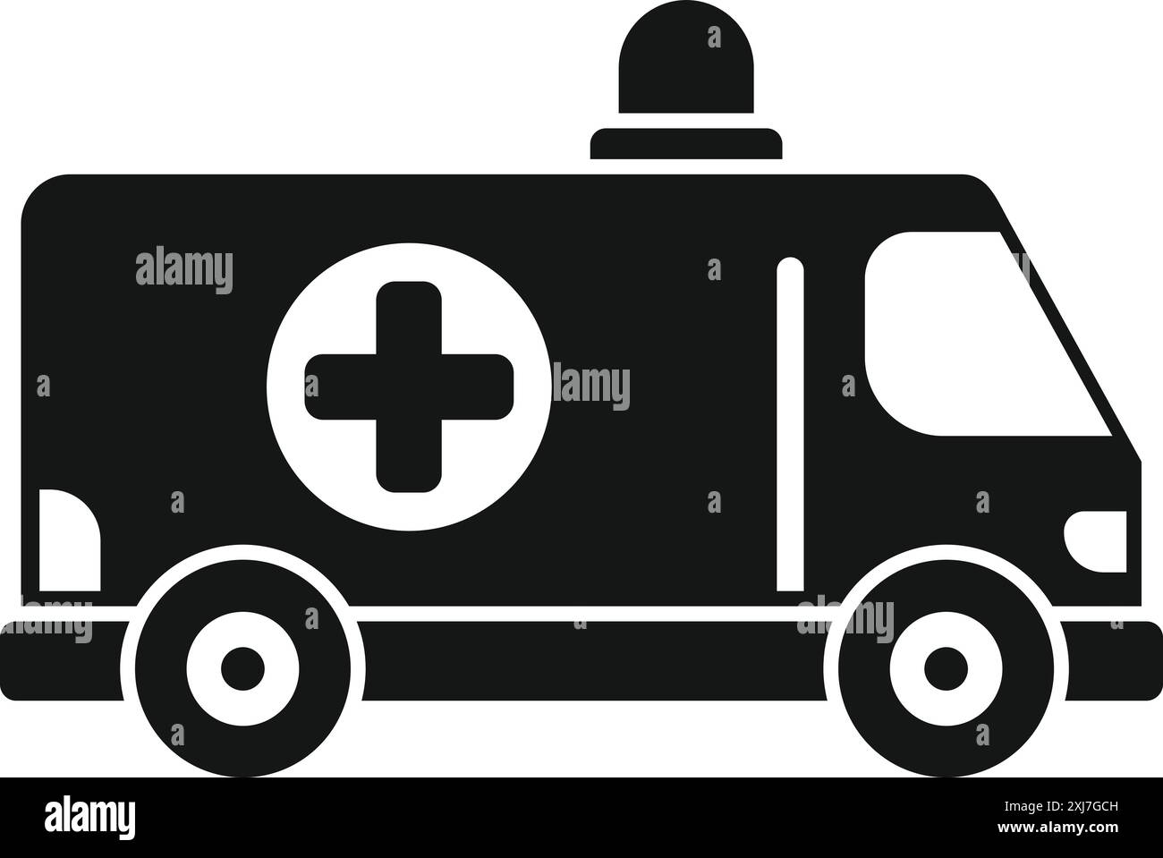 Black ambulance car icon representing emergency medical transportation and healthcare services ...
