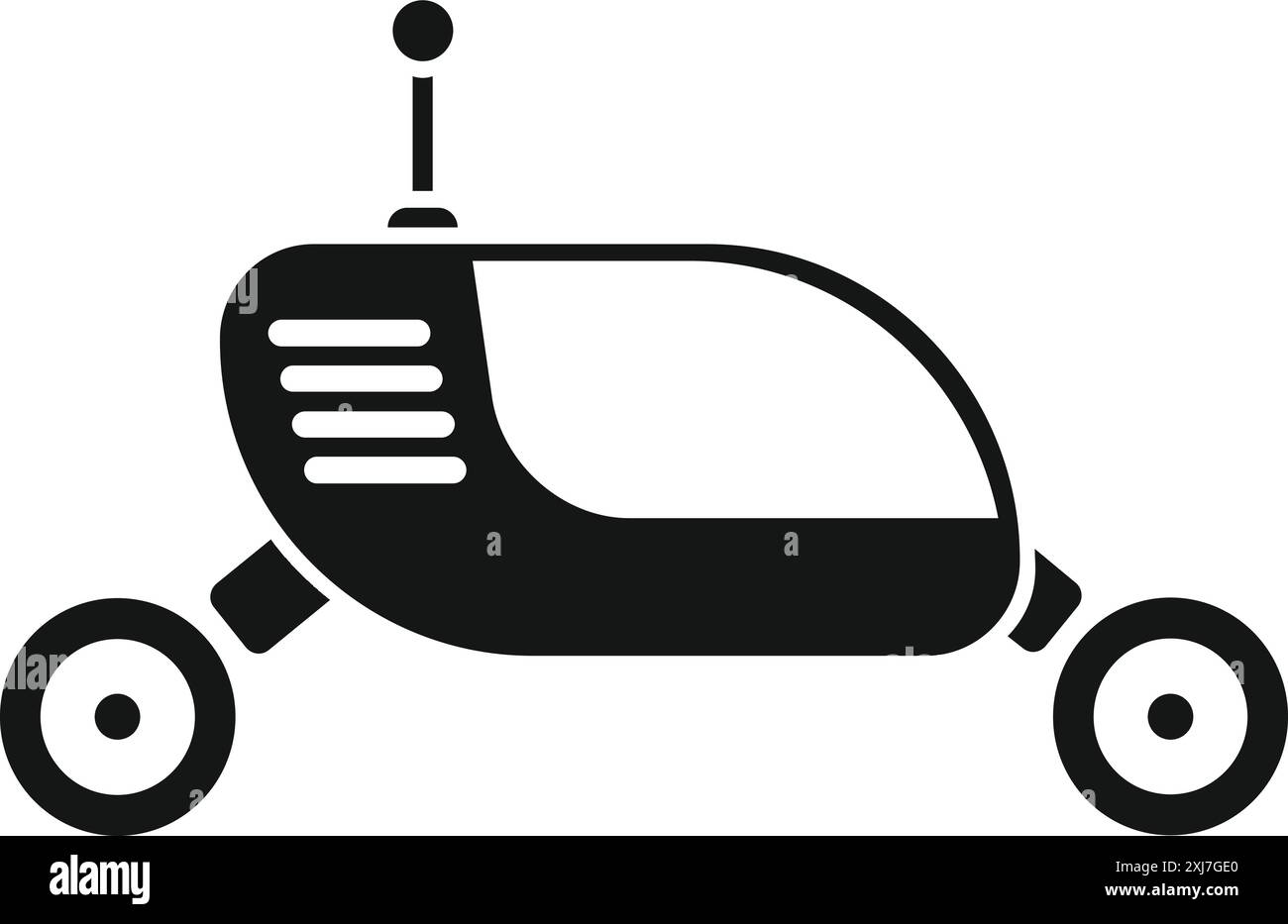 Black simple icon of mars rover exploring the surface of the red planet ...