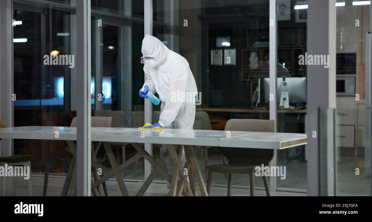 Cleaner, person and cleaning table office for fumigation, spray ...