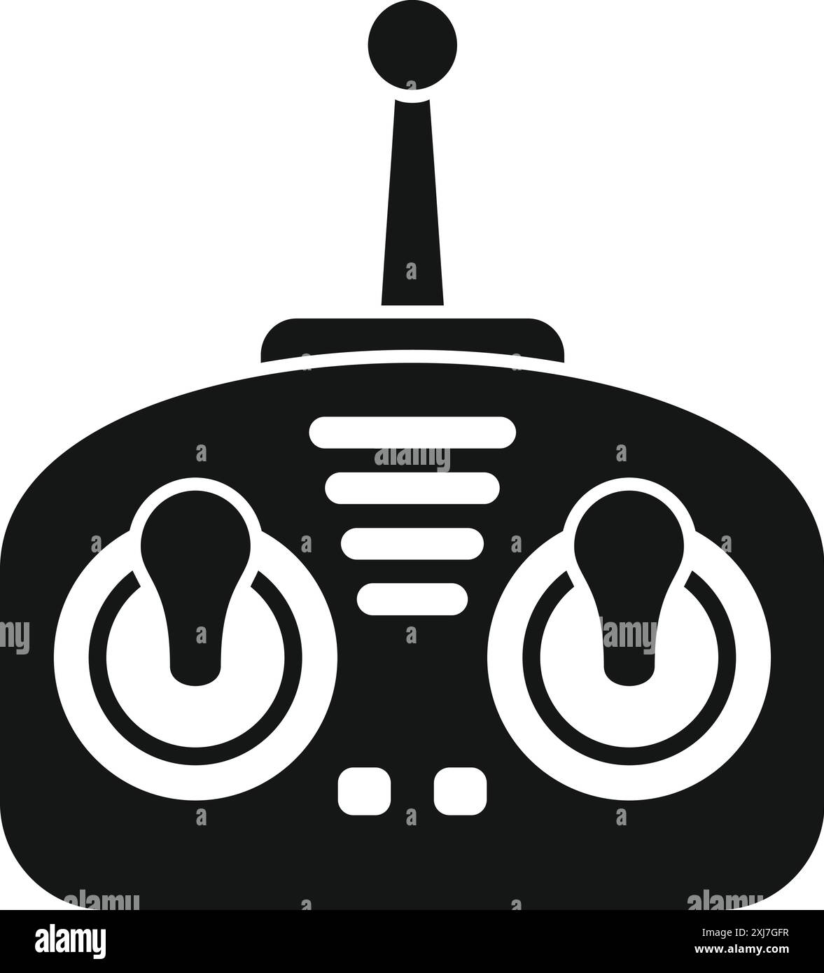 Black silhouette icon of a drone remote control, featuring an antenna ...