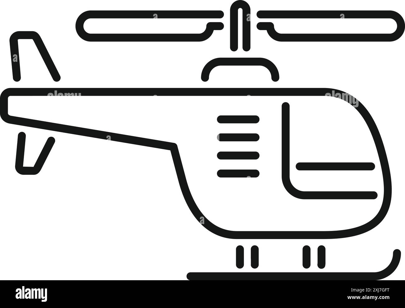 Simple black and white icon of a helicopter, symbolizing air travel ...