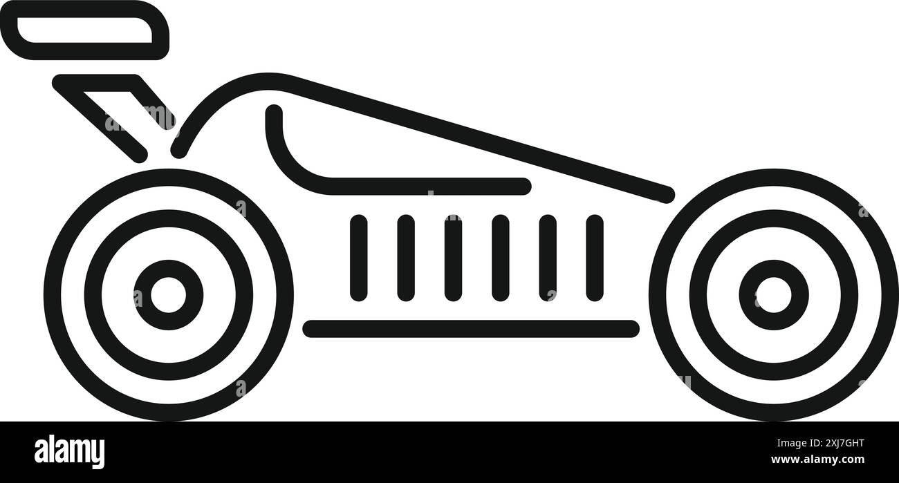 Simple line drawing of a radio controlled toy car, evoking the concept ...