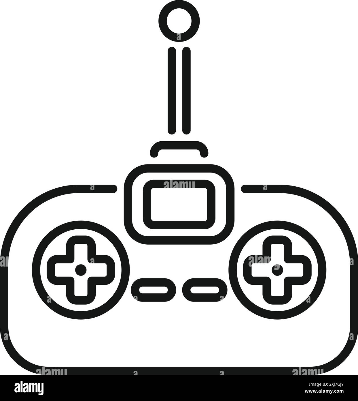 Remote control with antenna for piloting a drone, featuring a digital ...