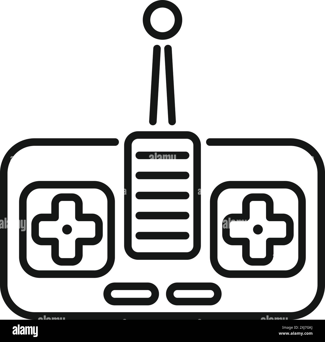 Line drawing of a radio controlled toy car remote control device with ...