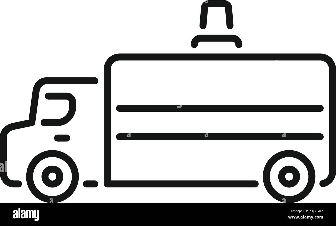 Line drawing of a police van transporting a prisoner with the emergency ...