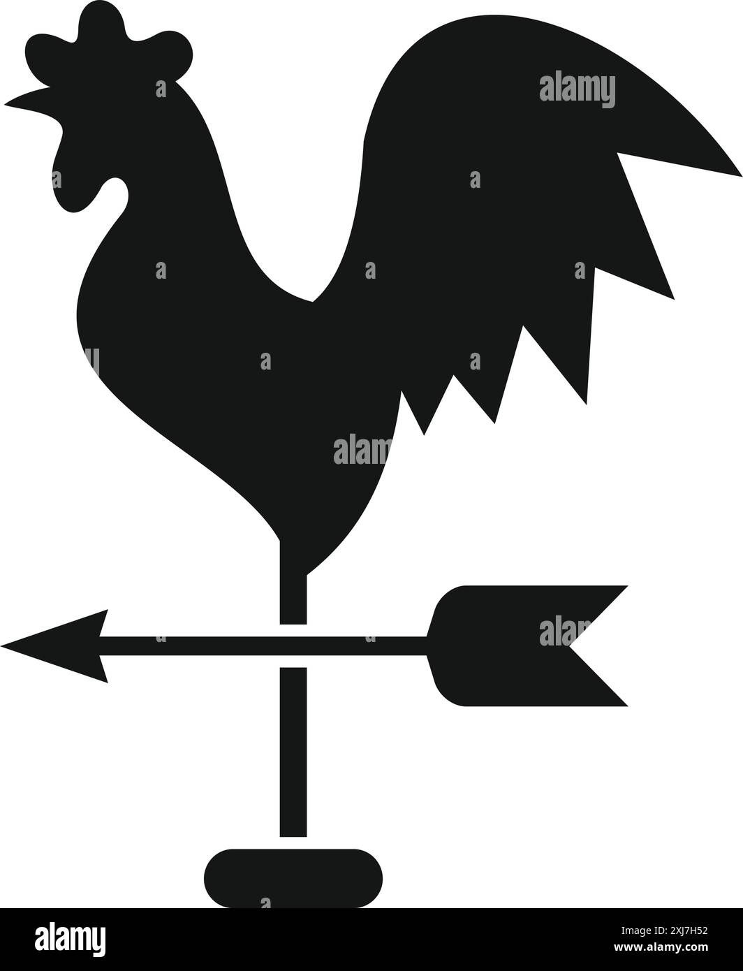 Simple icon of a weather vane showing a rooster standing on an arrow ... Simple icon of a weather vane showing a rooster standing on an arrow ...