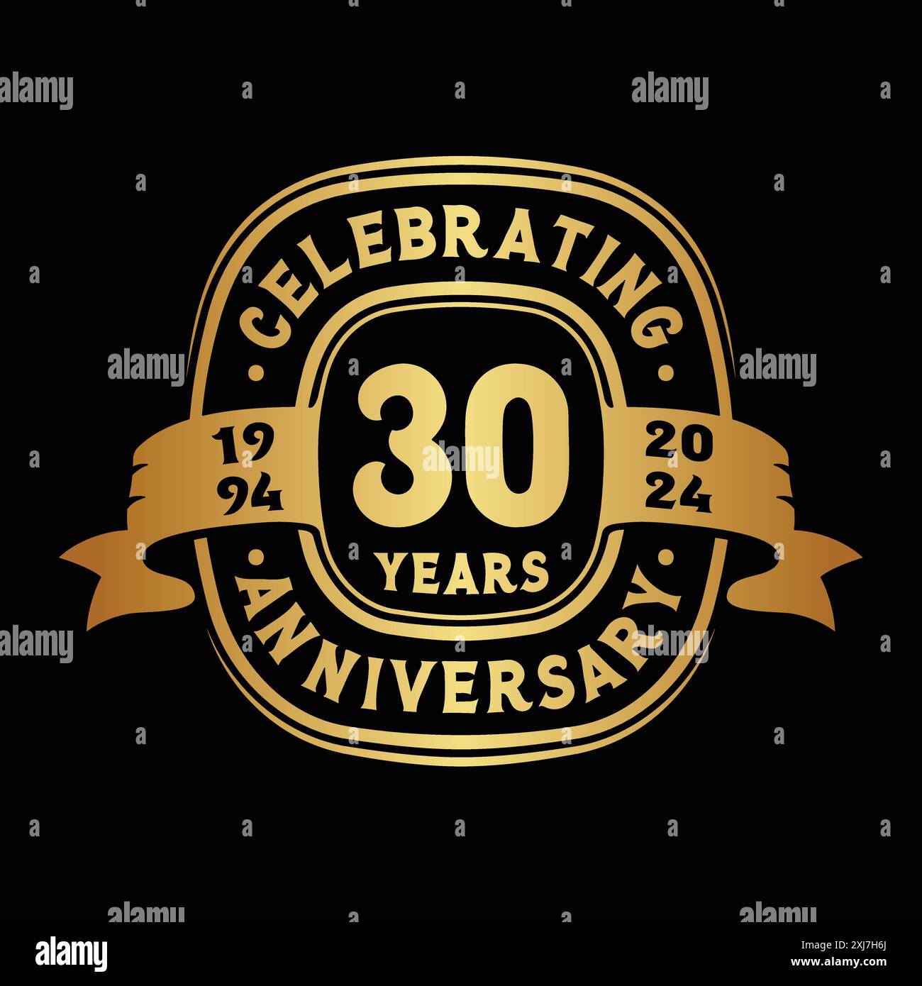 30th Anniversary Celebration Logo Design Template. 30th Anniversary Vector and Illustration ...