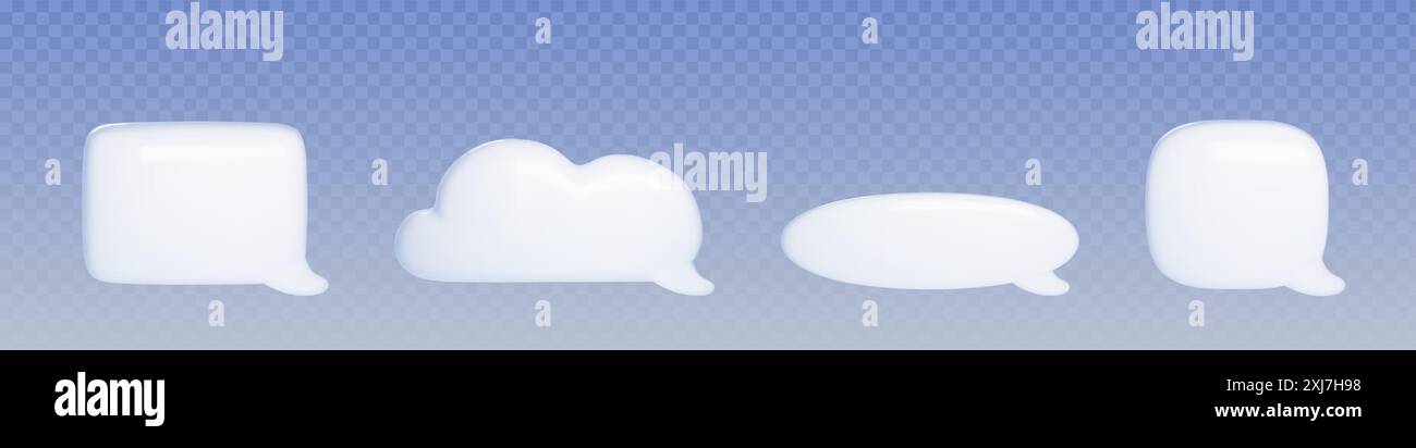 Blank speech bubbles set isolated on transparent background. Vector ...