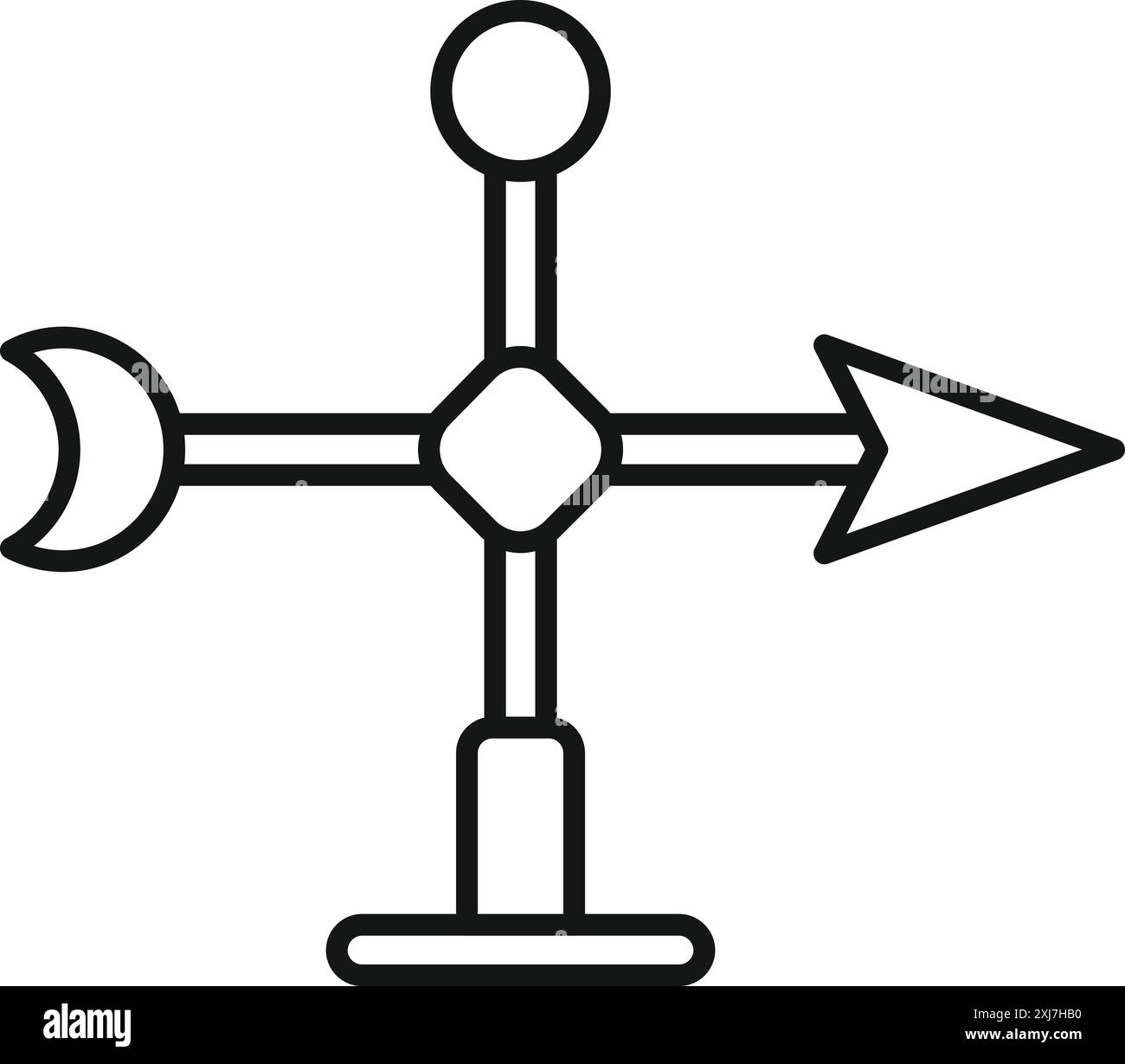 Weather vane showing wind direction with arrow pointing right Stock ...