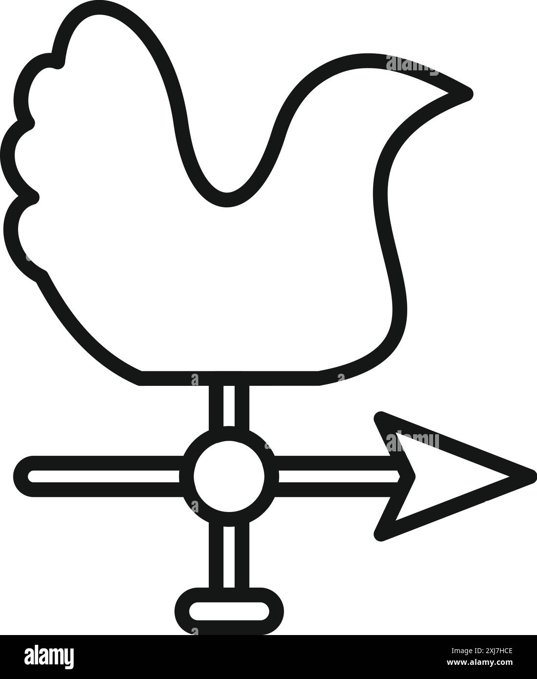Wind direction indicator in shape of chicken showing wind blowing right ...