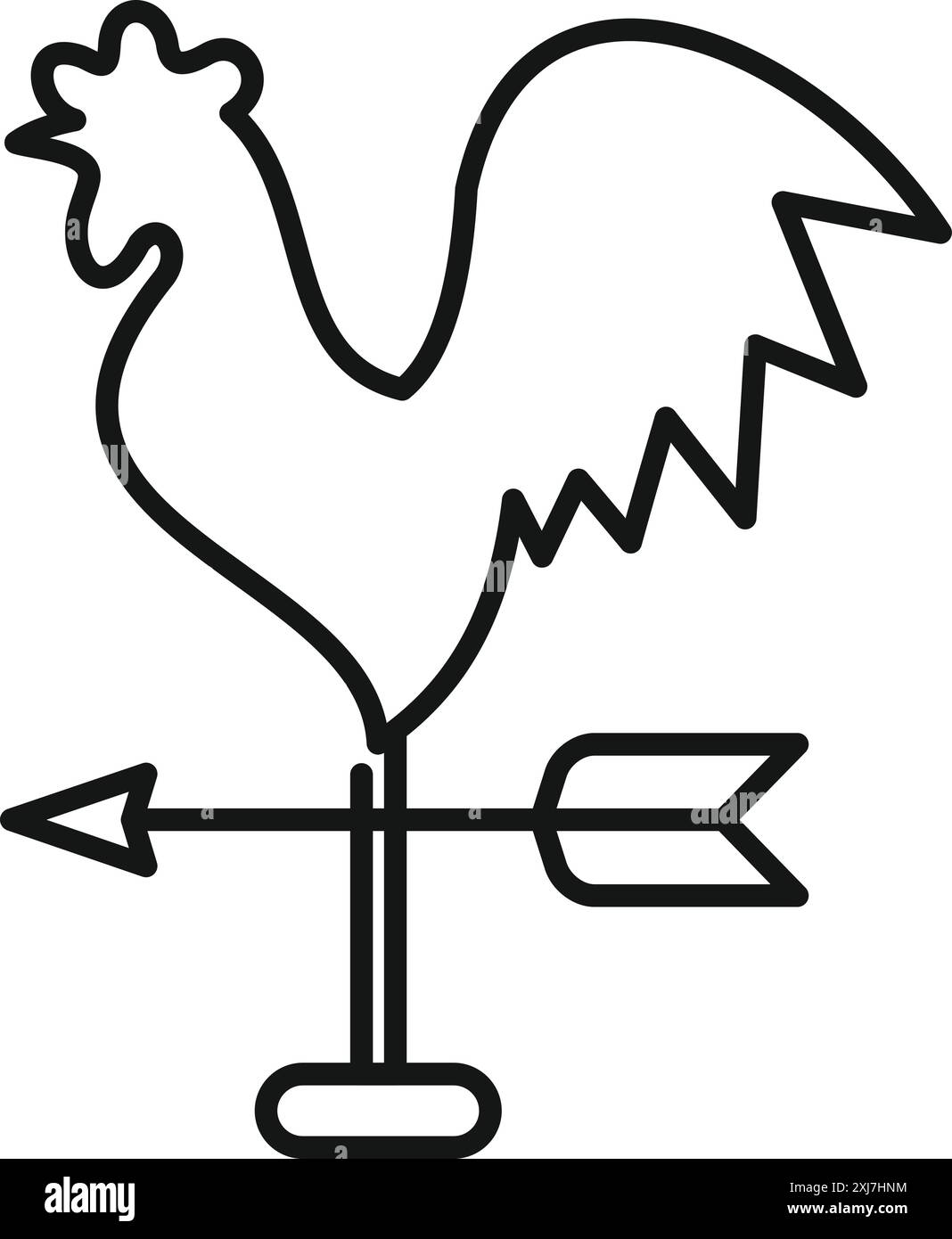 Line art icon of a weathervane showing the direction of the wind Stock ...