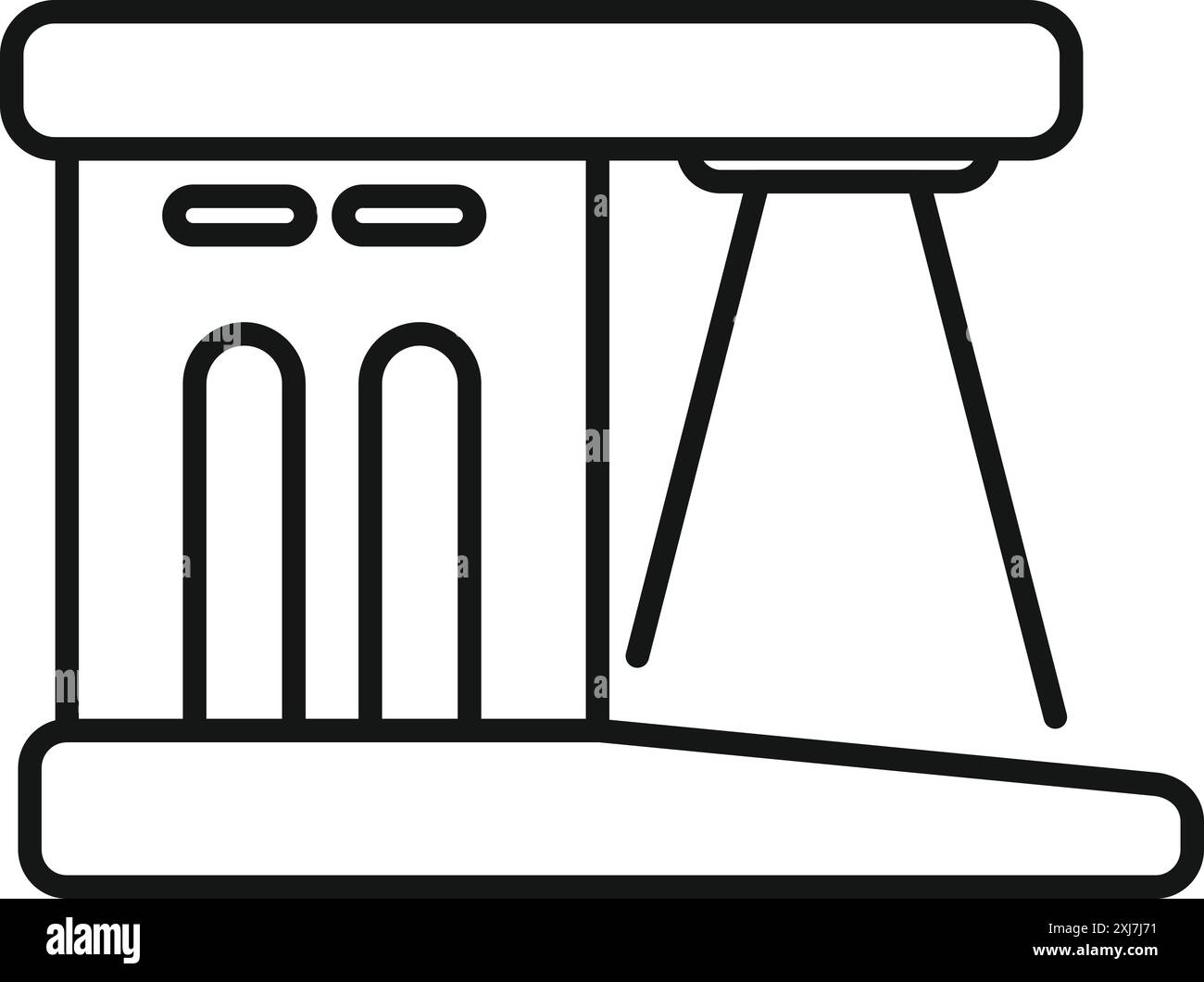 Line art style icon of a gate access control point with turnstile Stock ...