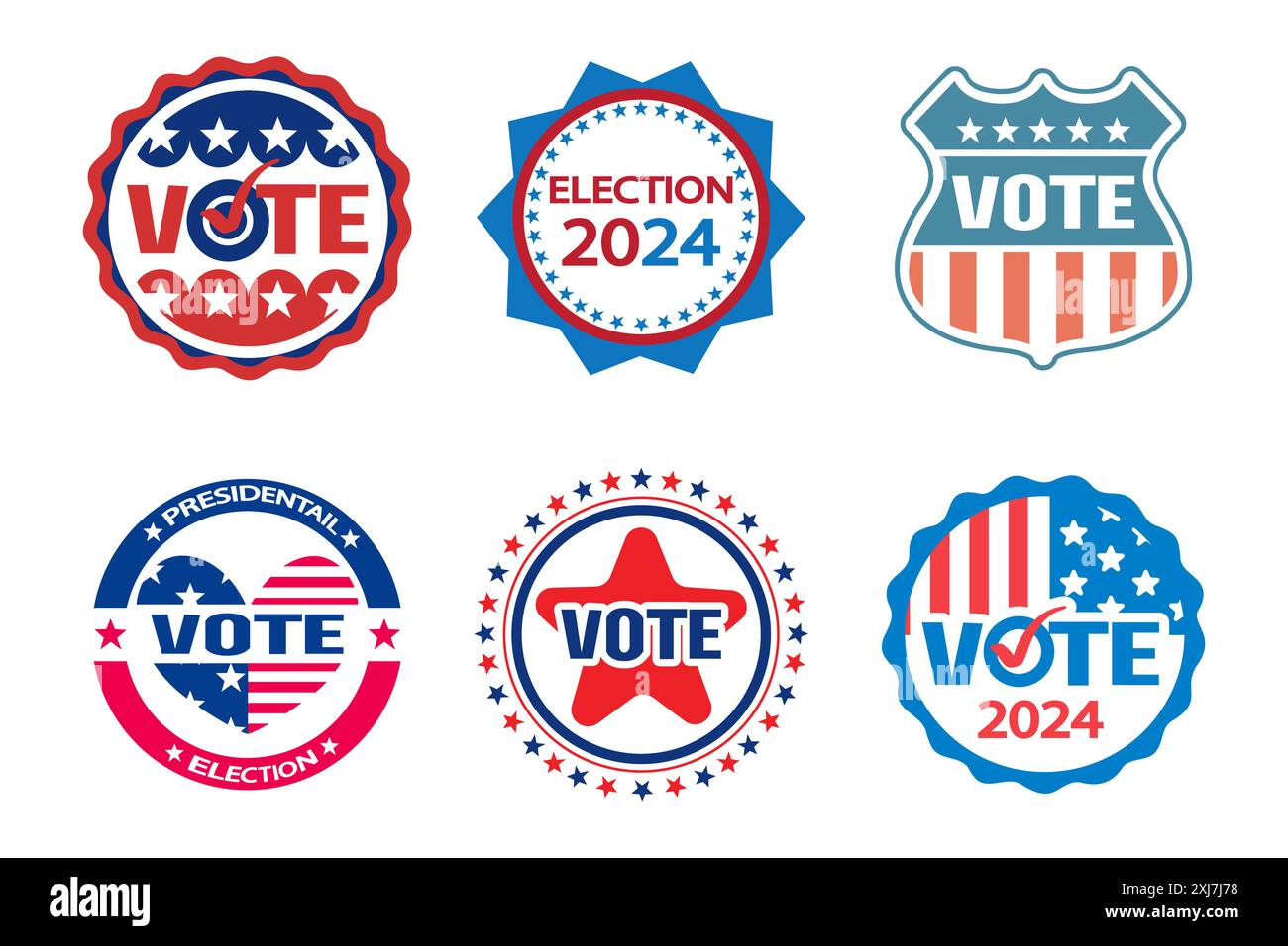 United States of america presidential election vote 2024 badges set ...