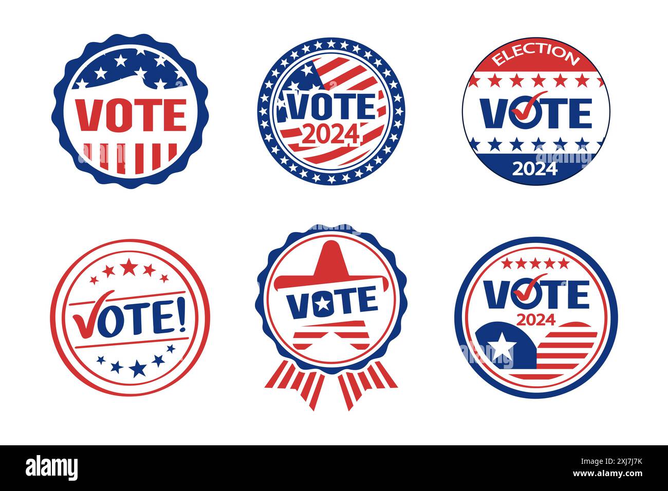 United States of america presidential election vote 2024 badges set ...